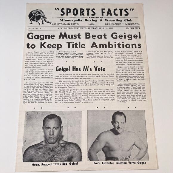 None and/or Unknown | Accents | Vern Gagne Bob Geigel July 1962 Sports ...